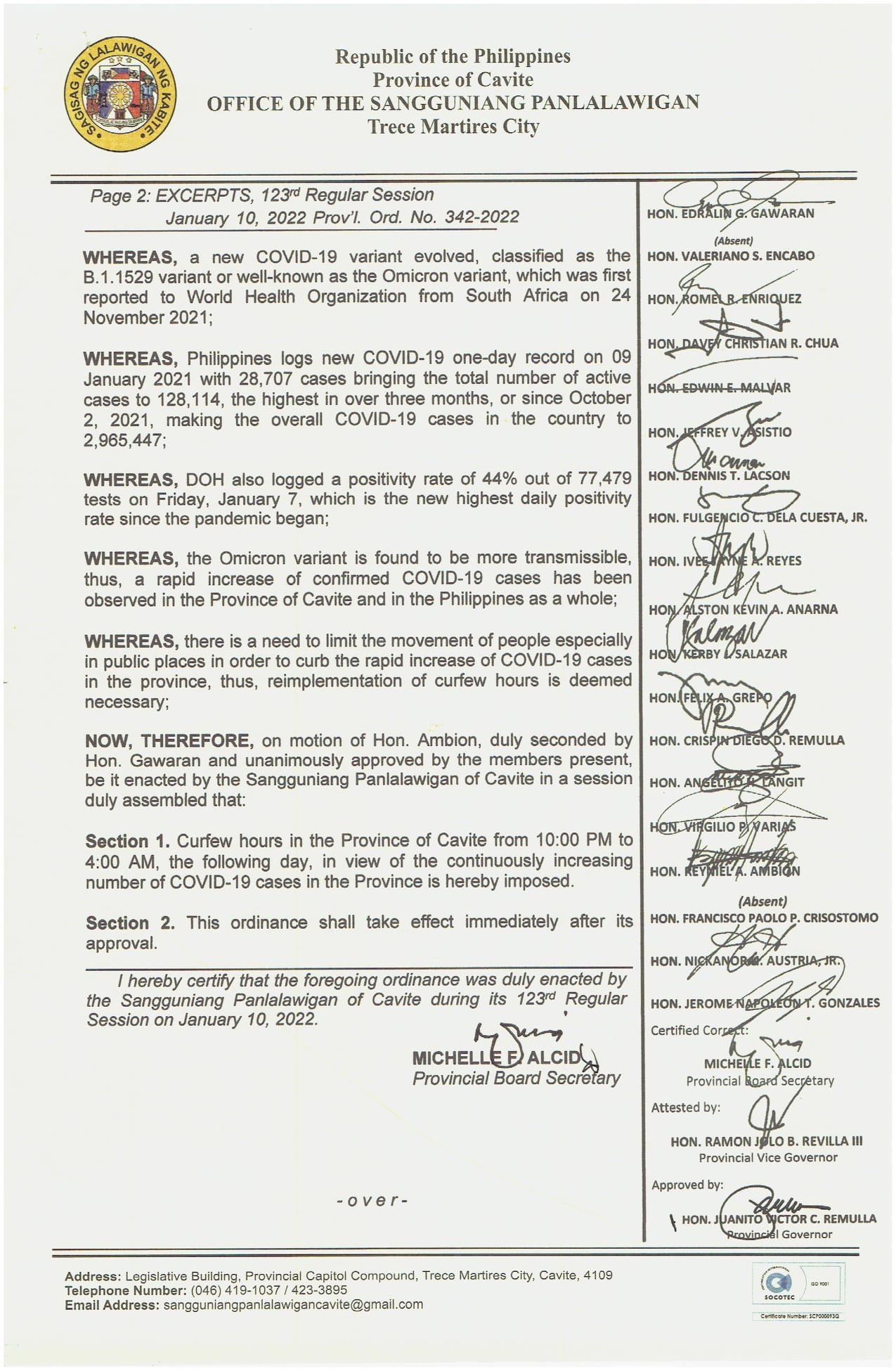 Cavite reimposes 10 pm to 4 am curfew under Alert Level 3 - The Cavite ...