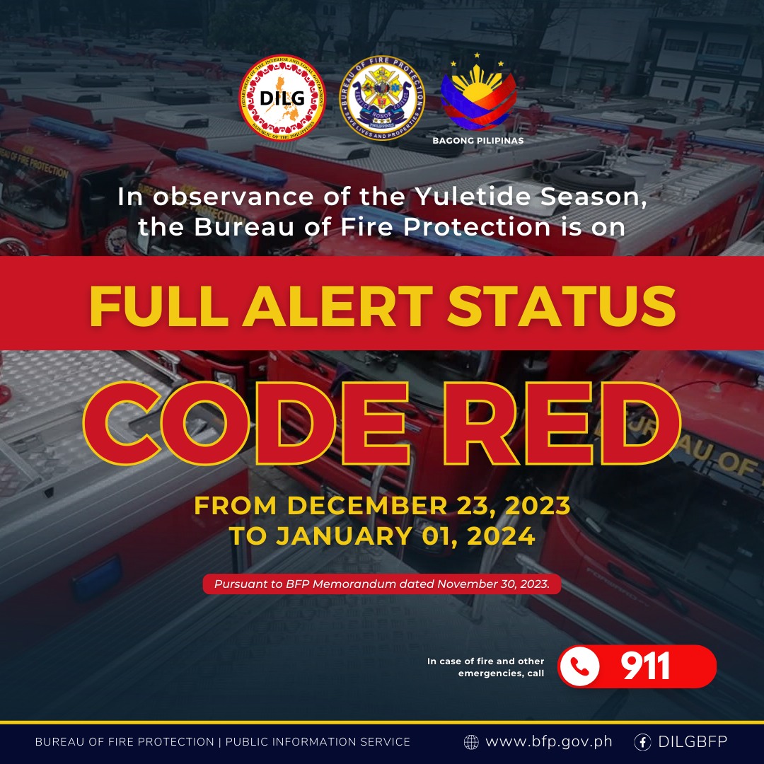 BFP itinaas ang full alert status ngayong holiday season - The Cavite Rising